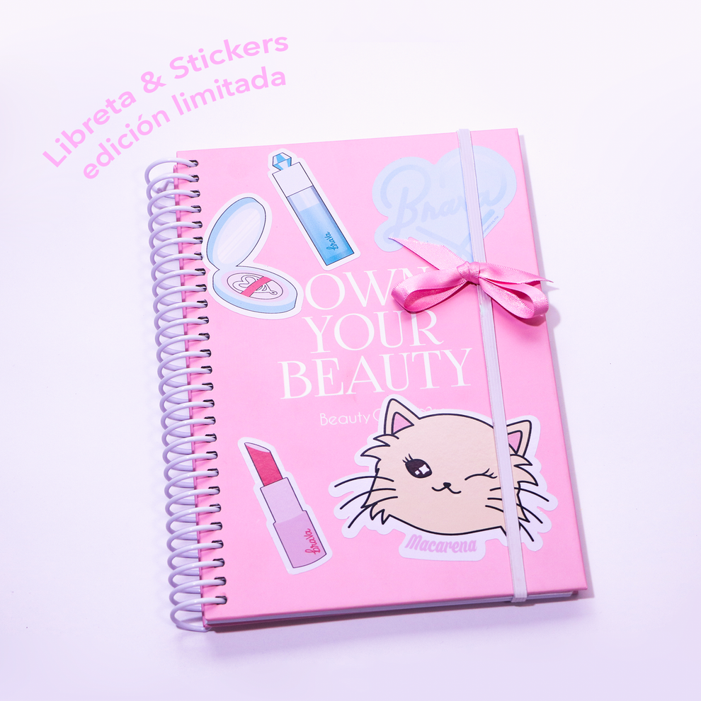 Libreta & Stickers Beauty Creations x braVa – braVa cosméticos